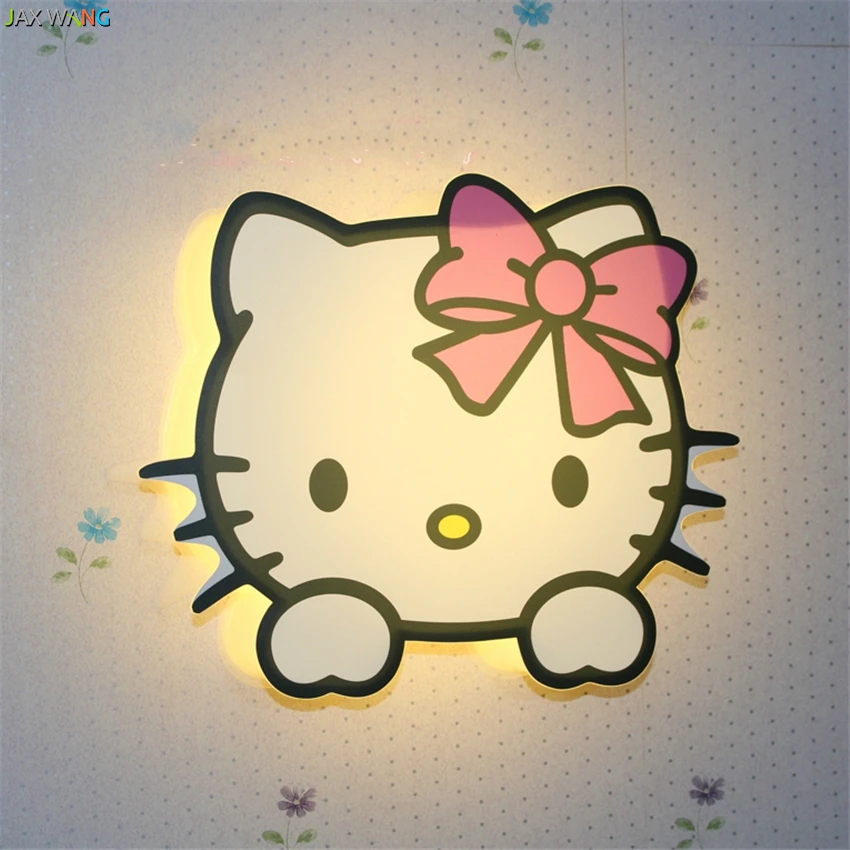 JW_Cute Led Hello Kitty Wall Night Lights Cartoon Luminaria Lamps for ...