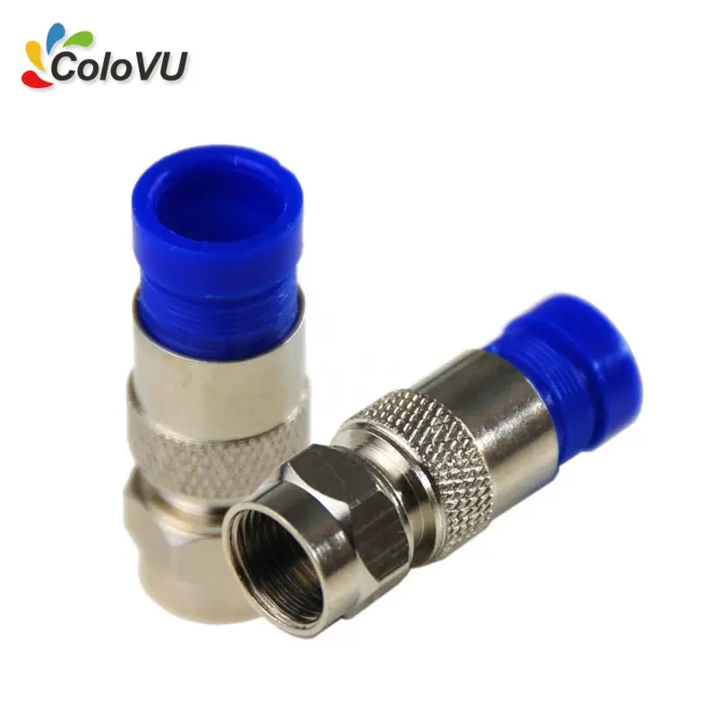 2pcs RG6 Pure Copper F Type Waterproof Connector for LNB / Satellite ...