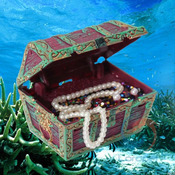 Aquarium Fish Tank Ornament Air Treasure Chest Water Spectra Bubble ...