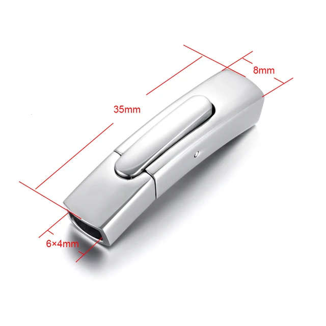 Stainless Steel Bayonet Clasp Push Lock Closure DIY Leather Bracelet ...