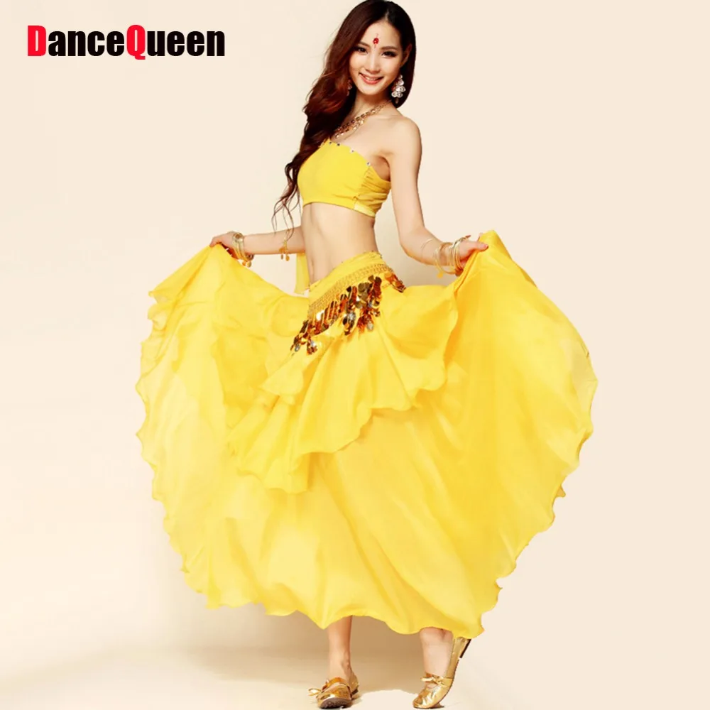 Bollywood Belly Dance Top Skirt Clothing Set Indian Dress Female Dance