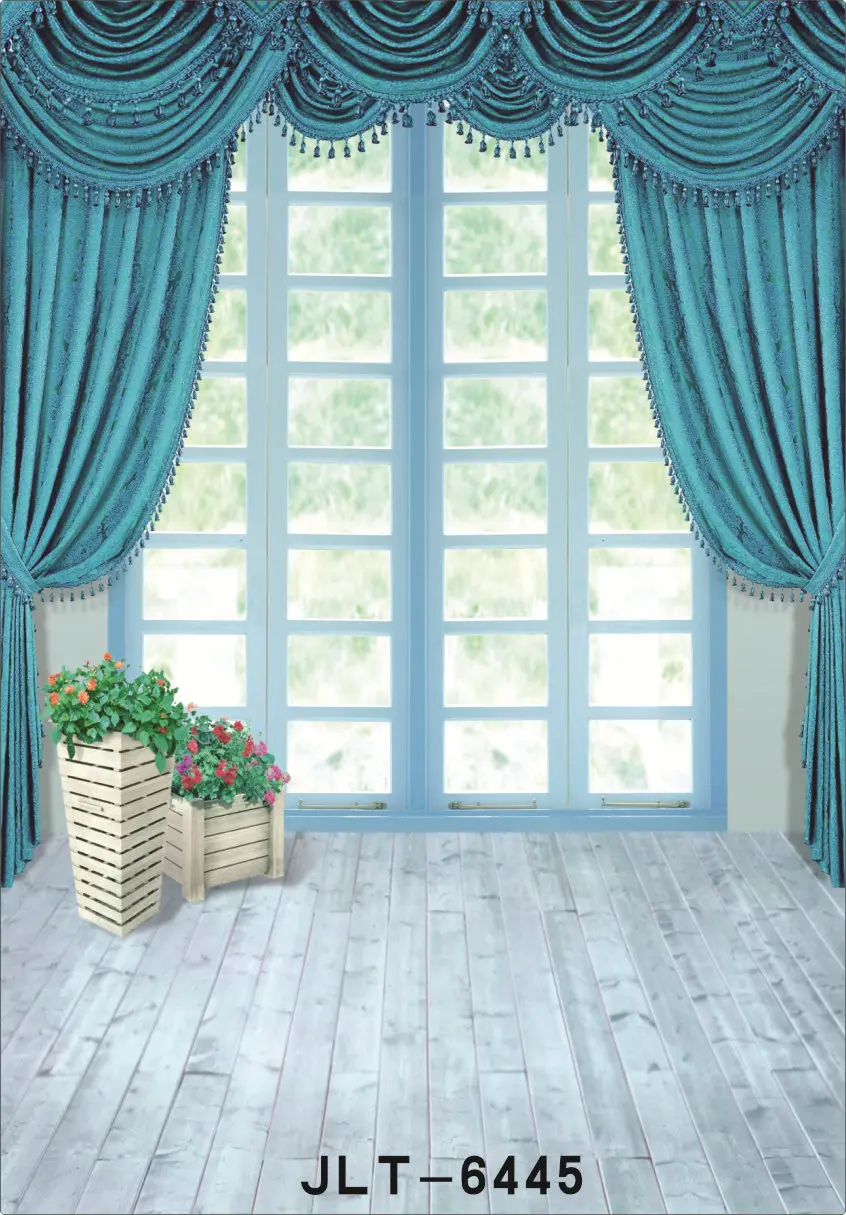 Vinyl-Photography-Backgrounds-for-Photo-Shoots-Blue-Curtain-Window ...