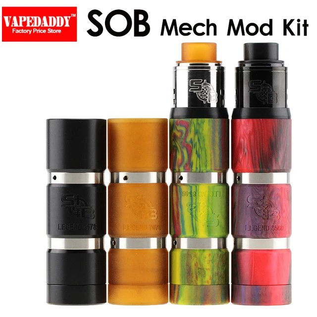 VapeDaddy SOB Legend Mech Mod Kit 18650 Copper Battery Body Mechanical ...