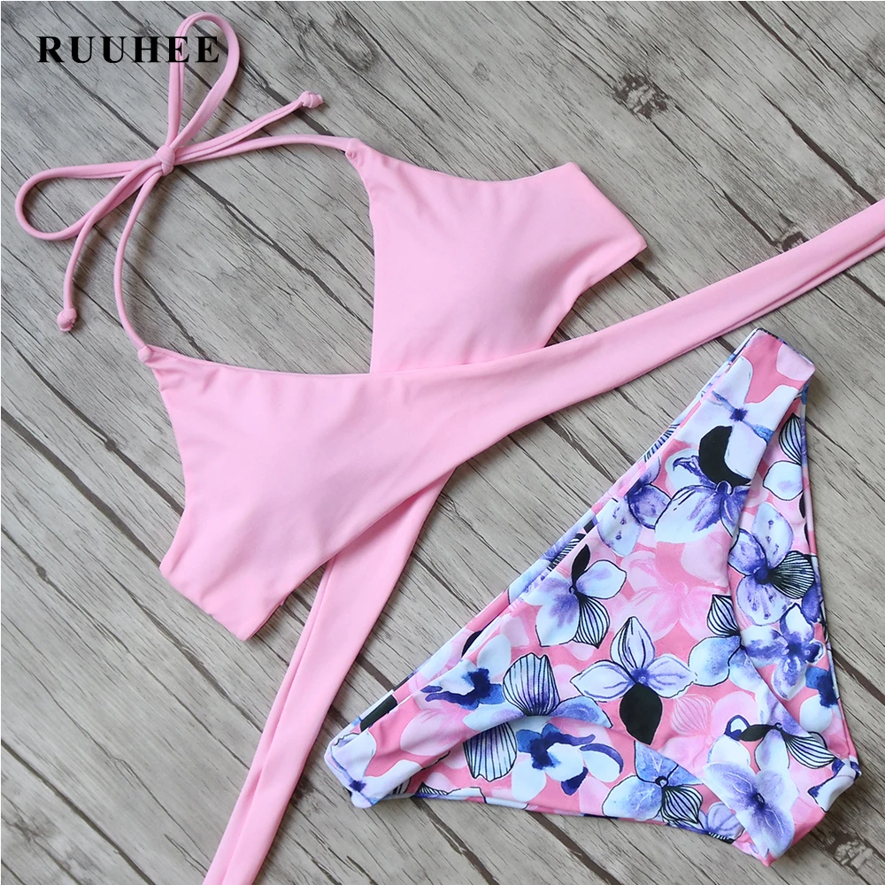 Ruuhee Bandage Bikini 2017 Sexy Beach Swimsuit Bathing Suit Push Up