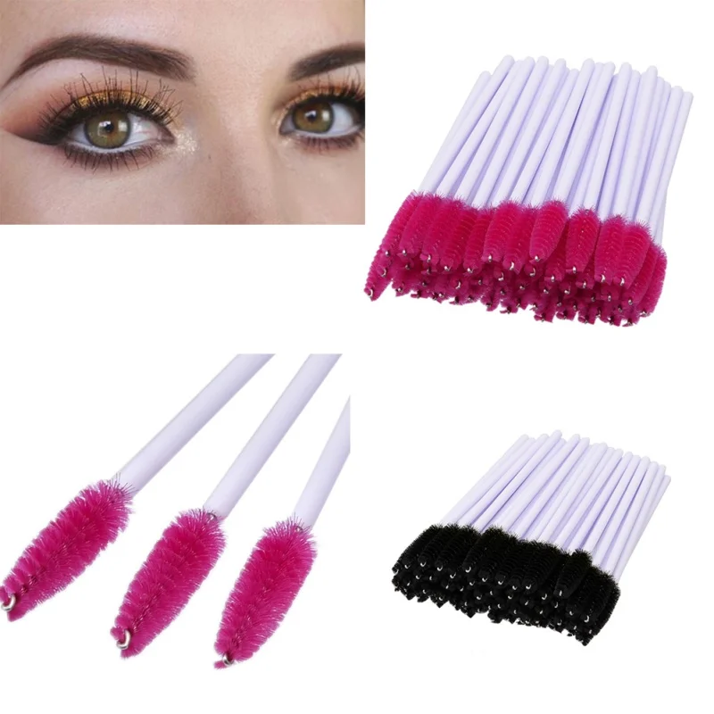 50Pcs Professional Makeup Disposable Eyelash Brush Mascara Wands ...