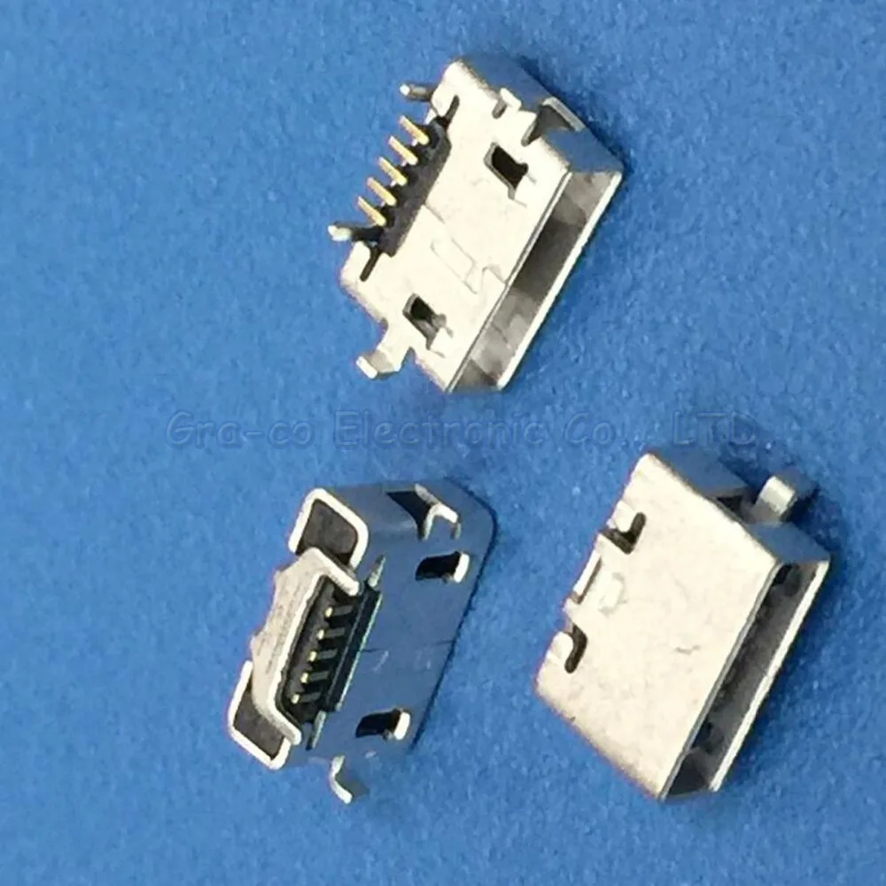 100pcs-lot-Micro-5P-USB-JACK-AB-type-Square-Port-with-horn-USB-Female ...