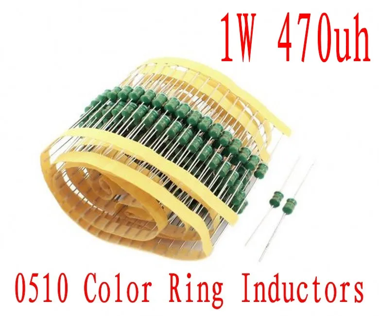 1000pcs/LOT 1W color ring inductance DIP 0510 Inductor 470uh 471 Axial ...