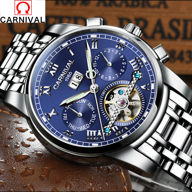 Relojes-Mecanicos-Carnival-Mens-Automatic-Mechanical-Watch-Tourbillon ...