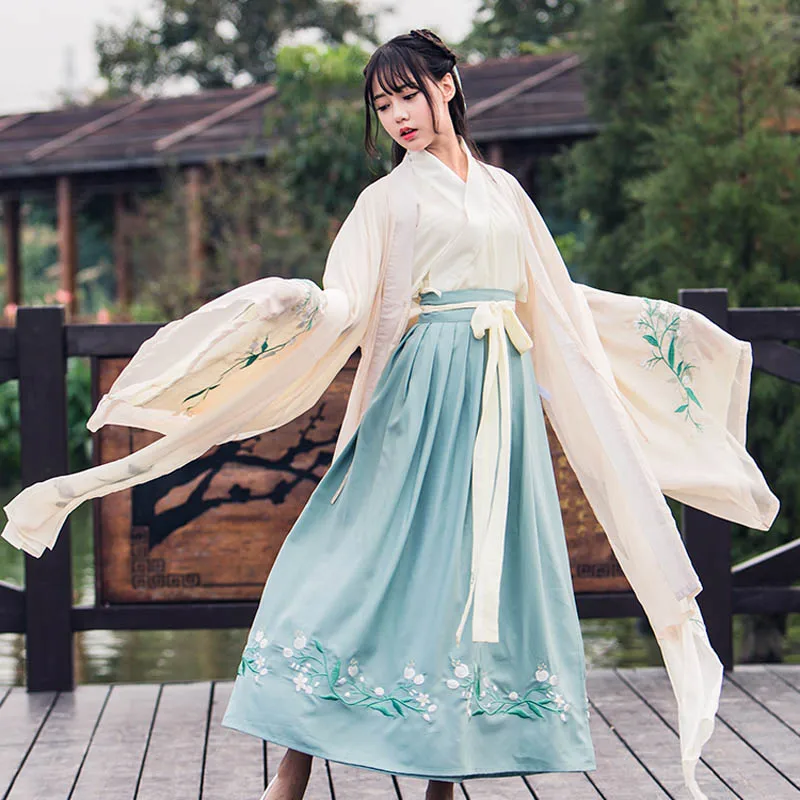 2018 autumn chinese folk dance fairy costume brocade women's classical ...