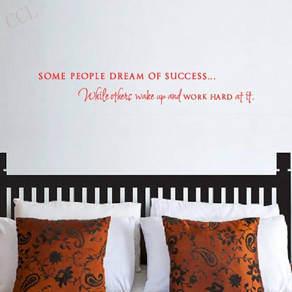 Wake Up Work Hard Dreams Motivational Vinyl Wall Sticker DIY Decorative ...