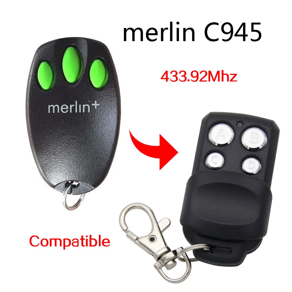 Merlin+ C945 Cm842 C940 C943 Plus Replacement Garage Remote Mr60 Mr600 ...