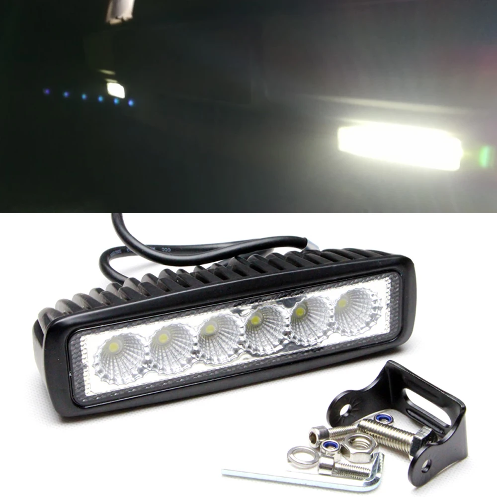 Auto 18W Floodlight Light Work LED Bar Driving Fog Lamp Offroad SUV 4WD ...