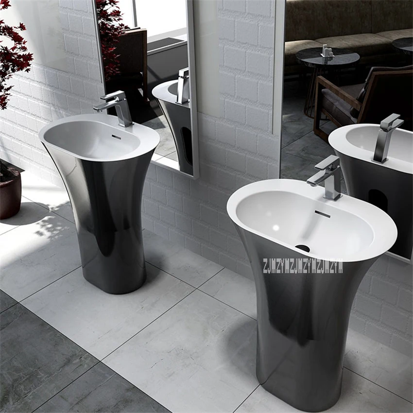 LF-5517 Artificial Stone Column Wash Basin Modern Simplicity ...
