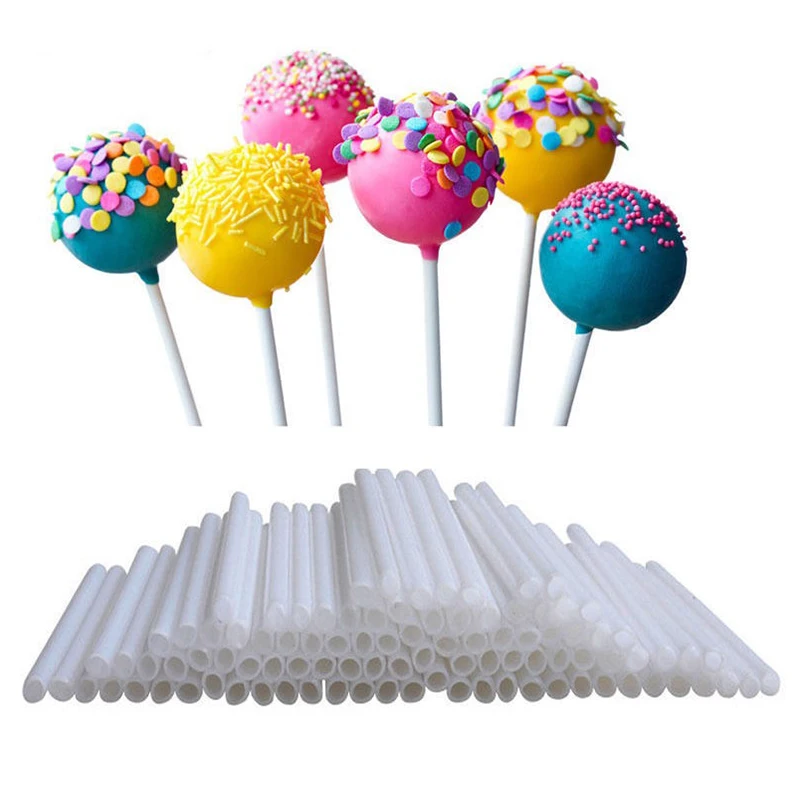 100pcs/Lot Pop Food Candy Lollipop Sucker Sticks Chocolate Cake DIY ...