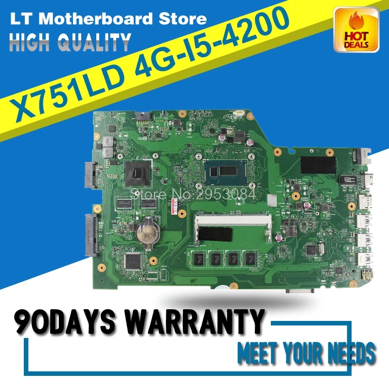 X751LD Mainboard For ASUS X751L K751L K751LN REV 2.0 Laptop Motherboard ...