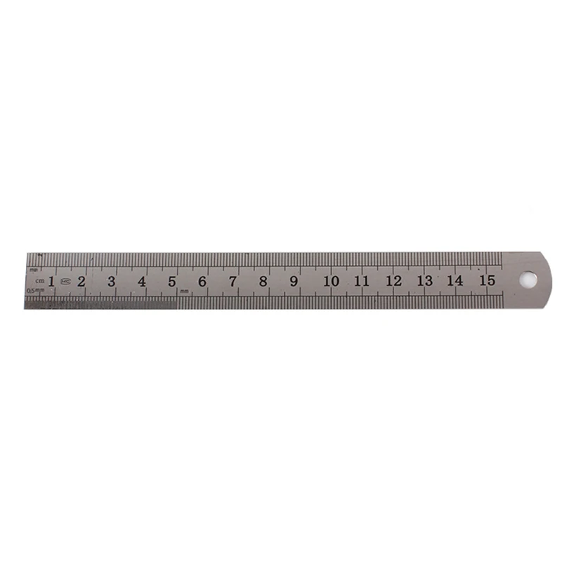 Metal 15 / 30 / 50 / 60cm Ruler Metric Double Scale Stainless Straight ...