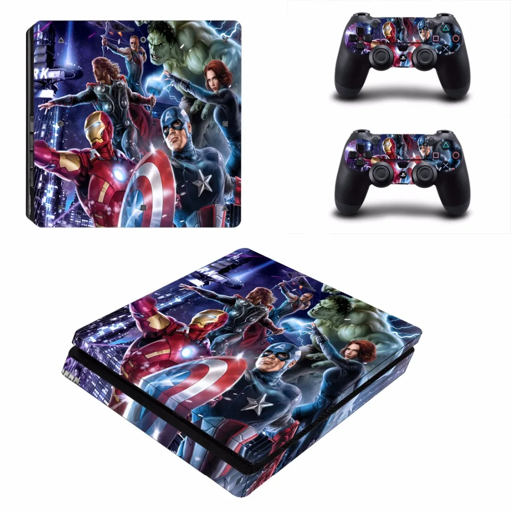 Avenger Iron Man Hulk PS4 Slim Skin Sticker for Console and Controllers ...