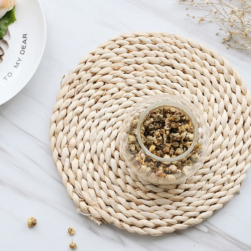 Simple Japanese rattan insulation pad, table mat, anti heat pads ...