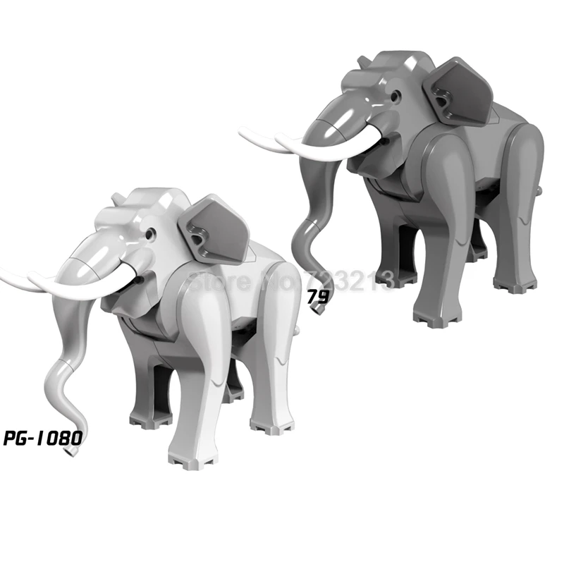 Single Sale Big Size Animal Elephant Figure Cute Animal Building Blocks ...