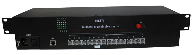 16 Channels Digital Telephone Transmission System Rj11 +1 Lan Optical ...