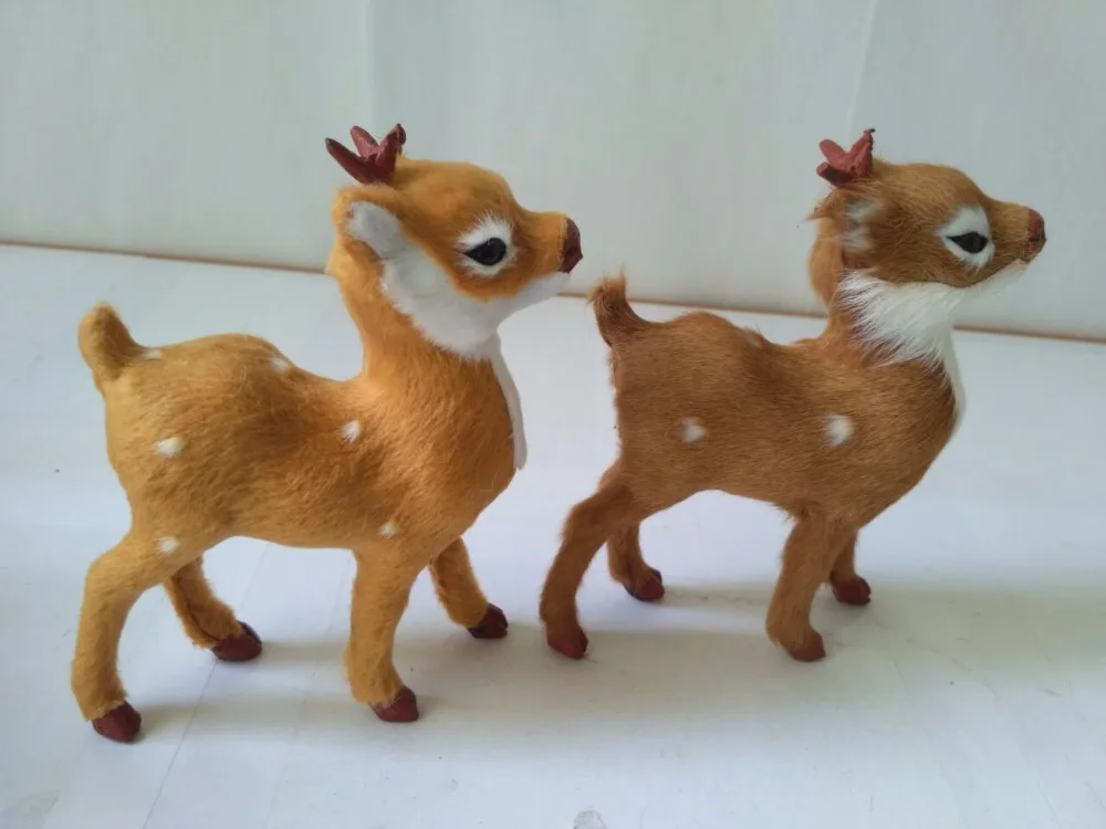 simulation-sika-deer-model-13x11cm-polyethylene-furs-deer-handicraft ...