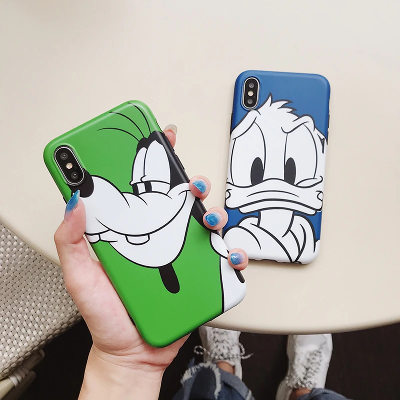 Cartoon Interesting Donald Duck Phone Cases For iPhone X 8Plus Frosted ...