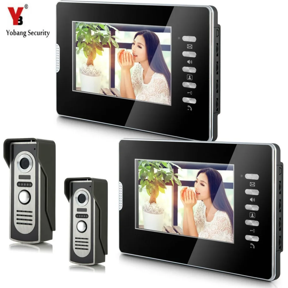 YobangSecurity 7" Video Intercom Visual Doorbell Kits Door Phone System ...