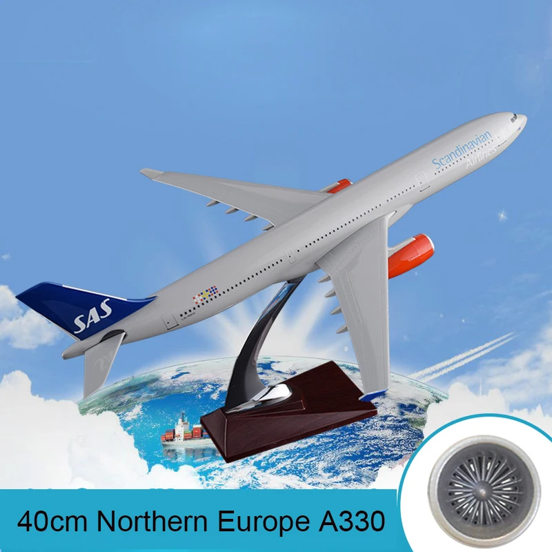 40cm Resin Sas A330 Aircraft Model Scandinan Airbus Northern Europe ...