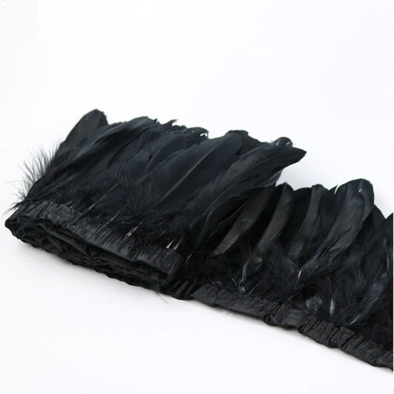 Plume de déco,Bandes en plumes d'oie teintées pour robe, rubans de ...