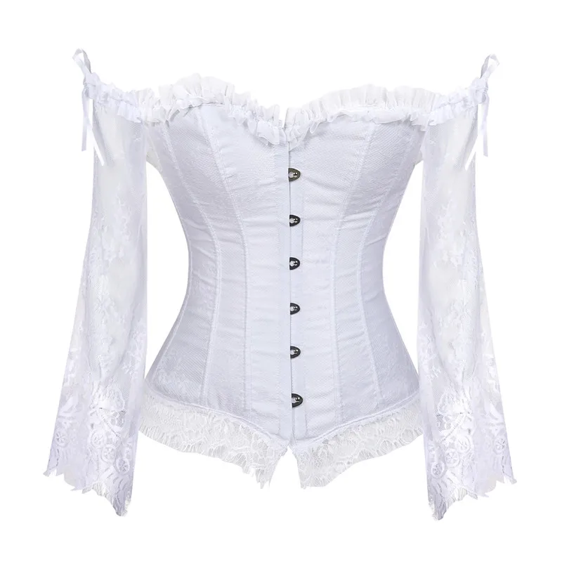 Sapubonva Corset Tops For Women With Sleeves Vintage Style Victorian