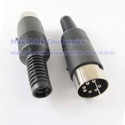 7 Pin DIN Plug 7Pin Male Plug Cable Connector Soldering DIY With ...
