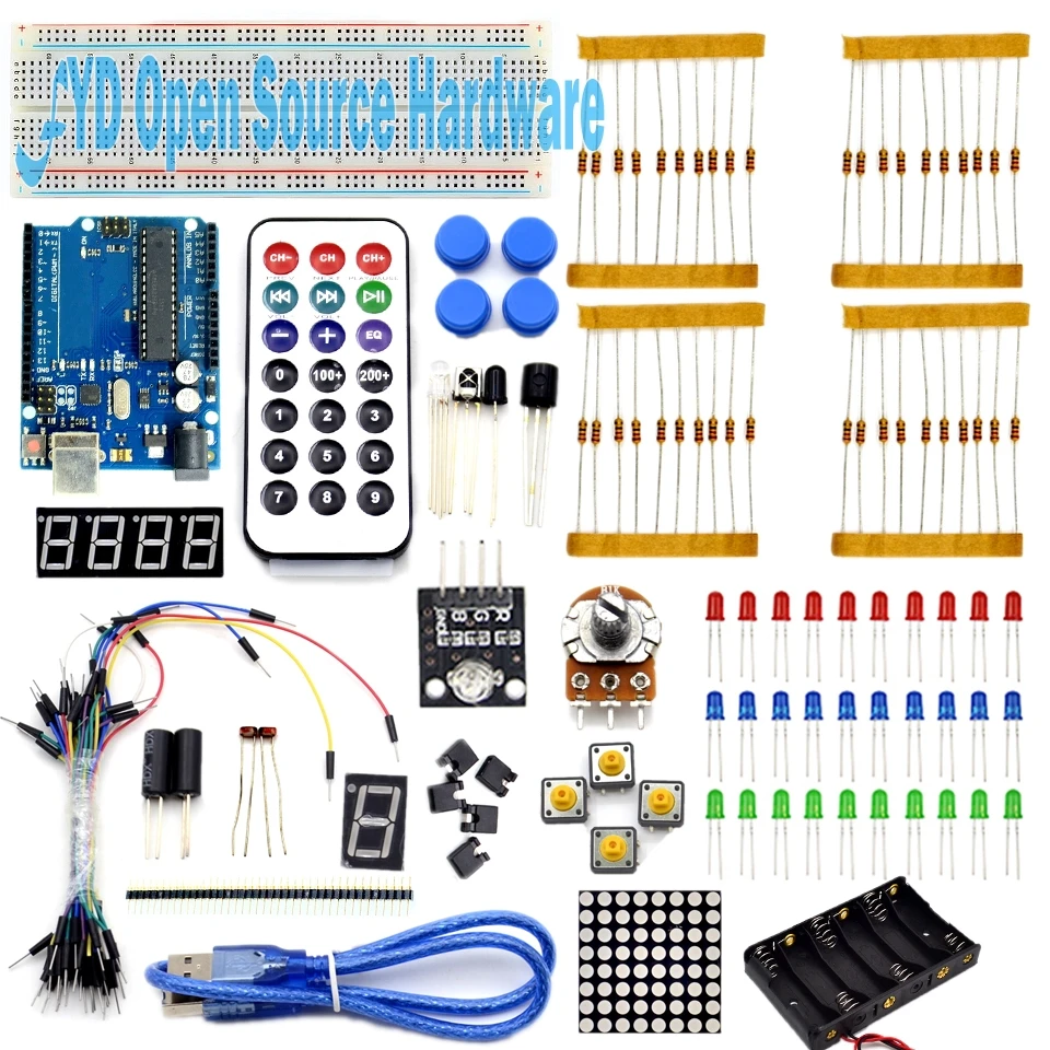 2017 New Basic Starter Kit UNO R3 Basics Breadboard Jumper Wire Remote ...