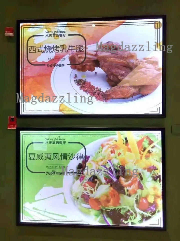 Indoor Wall Mounted Clip Aluminum Frame Advertising Led Menu Light Box ...
