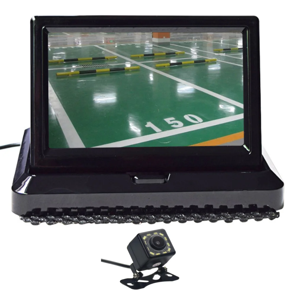 5.0" Color HD CCD Car Display 5 Inch Folding New Digital 2 Channel ...