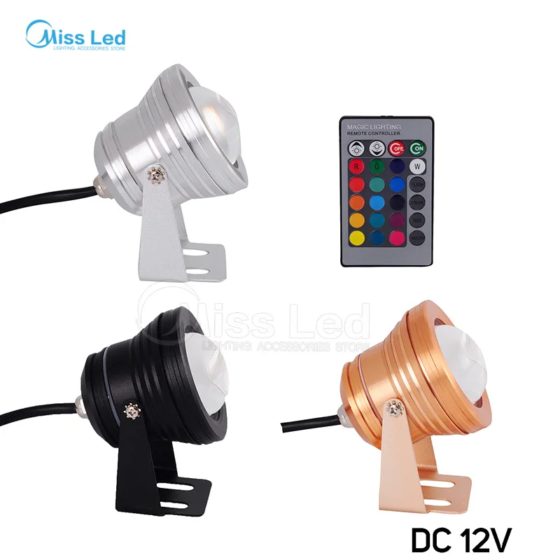 DC12V 10W LED Underwater RGB/White/Warm/Red/Blue/Green foco Convex ...