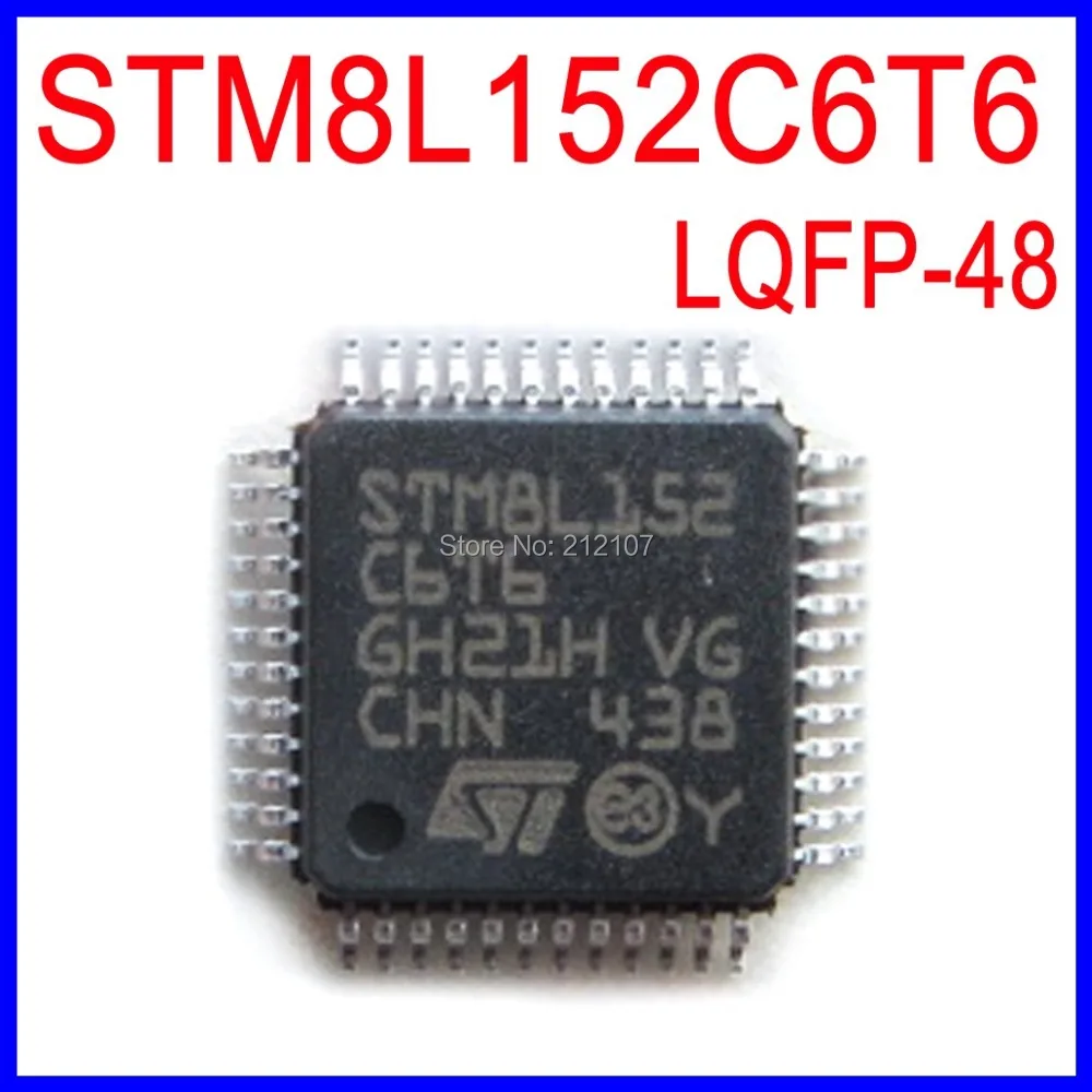 STM8L152C6T6 8-bit ultralow power MCU, up to 32 KB Flash,1 KB Data EEPROM RTC,LCD,Timers,USART ...