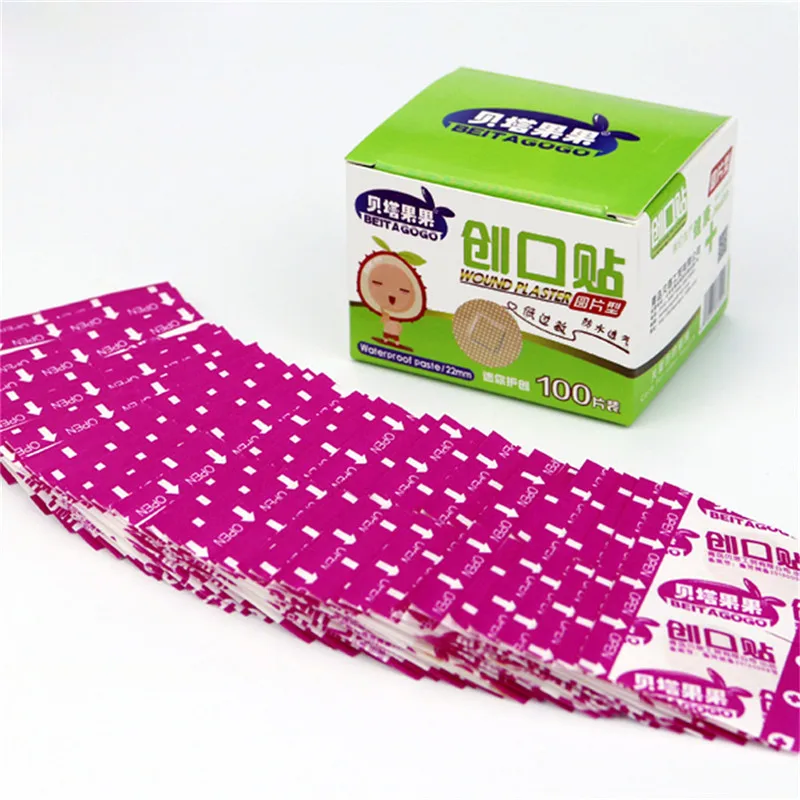 100Pcs/Lot Waterproof Healing Wounds Round Band Aid Wound Plaster ...