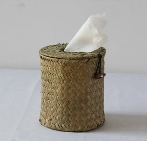 Japanese household groceries Straw tissue box Hand woven tissue boxes ...