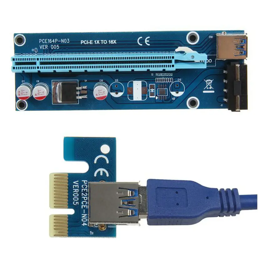 Great Q PCIe PCI E PCI Express Riser Card 1x to 16x USB 3.0 Data Cable ...