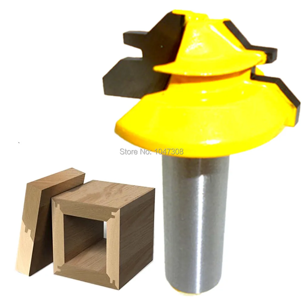 Lock Miter Router Bit 45 Degree 1/2" Shank Door Cabinet Line Cutting ...