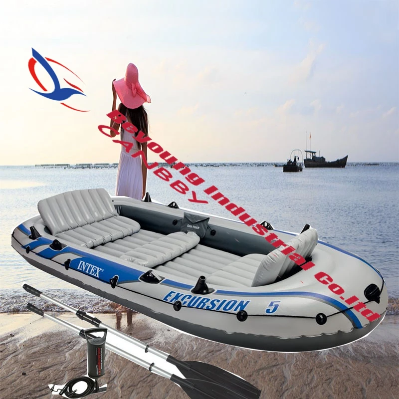 Intex Excursion 5 person inflatable boat sets/large inflatable fishing ...