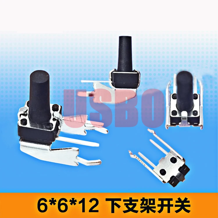 2 Pins Horizontal Type With Support Touch Tact Switch With Bracke Push ...