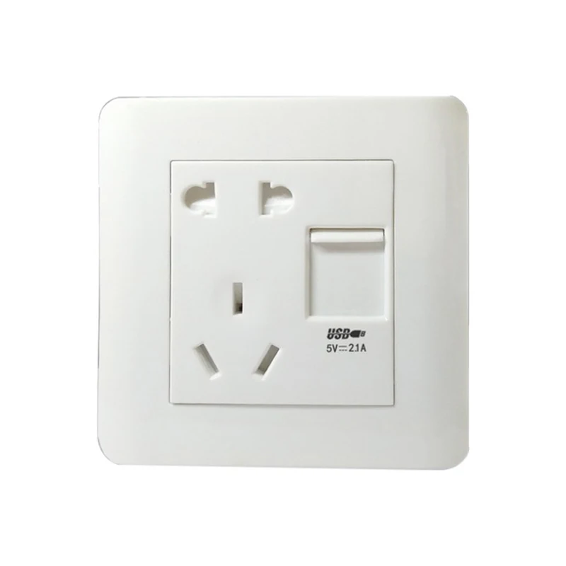 5V 2100MA Dual USB 5Pin Port Electric Wall Charger Dock Socket Power ...