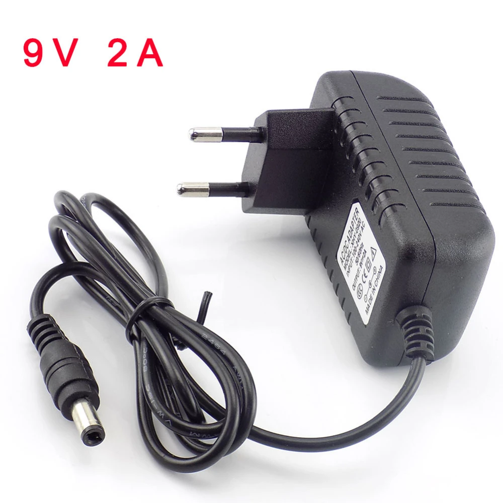Power adapter 9V 2A 2000ma 5.5x2.1mm 5.5x2.5mm 1M cable power supply EU ...