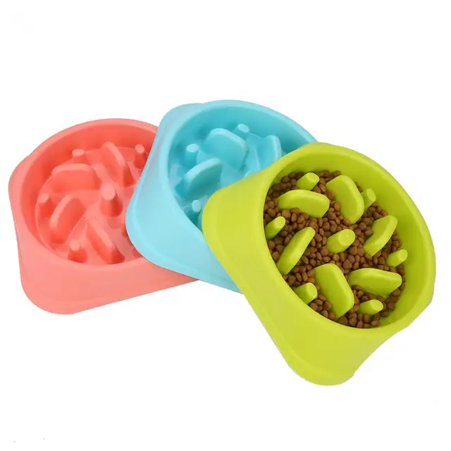 Portable Pet Dog Interactive Slow Feeding Food Bowls