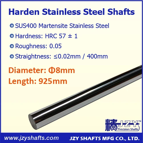 Dia 8mm L925mm 3pcs/lot SUS400 surface hardened straight linear shaft ...