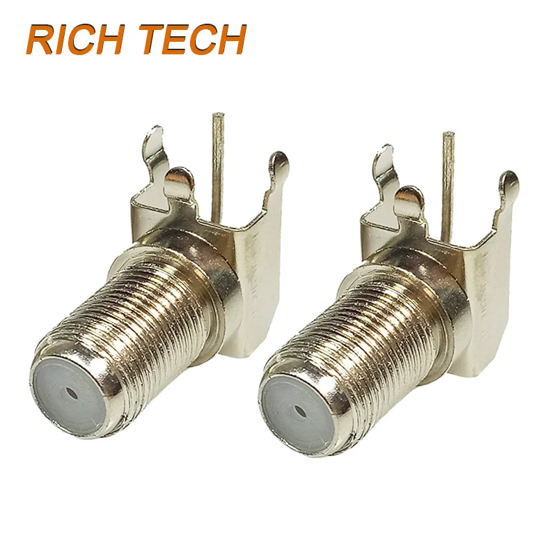 12pcs/lot F Female Bulkhead Jack Right Angle Chassis PCB Panel Mount RF ...