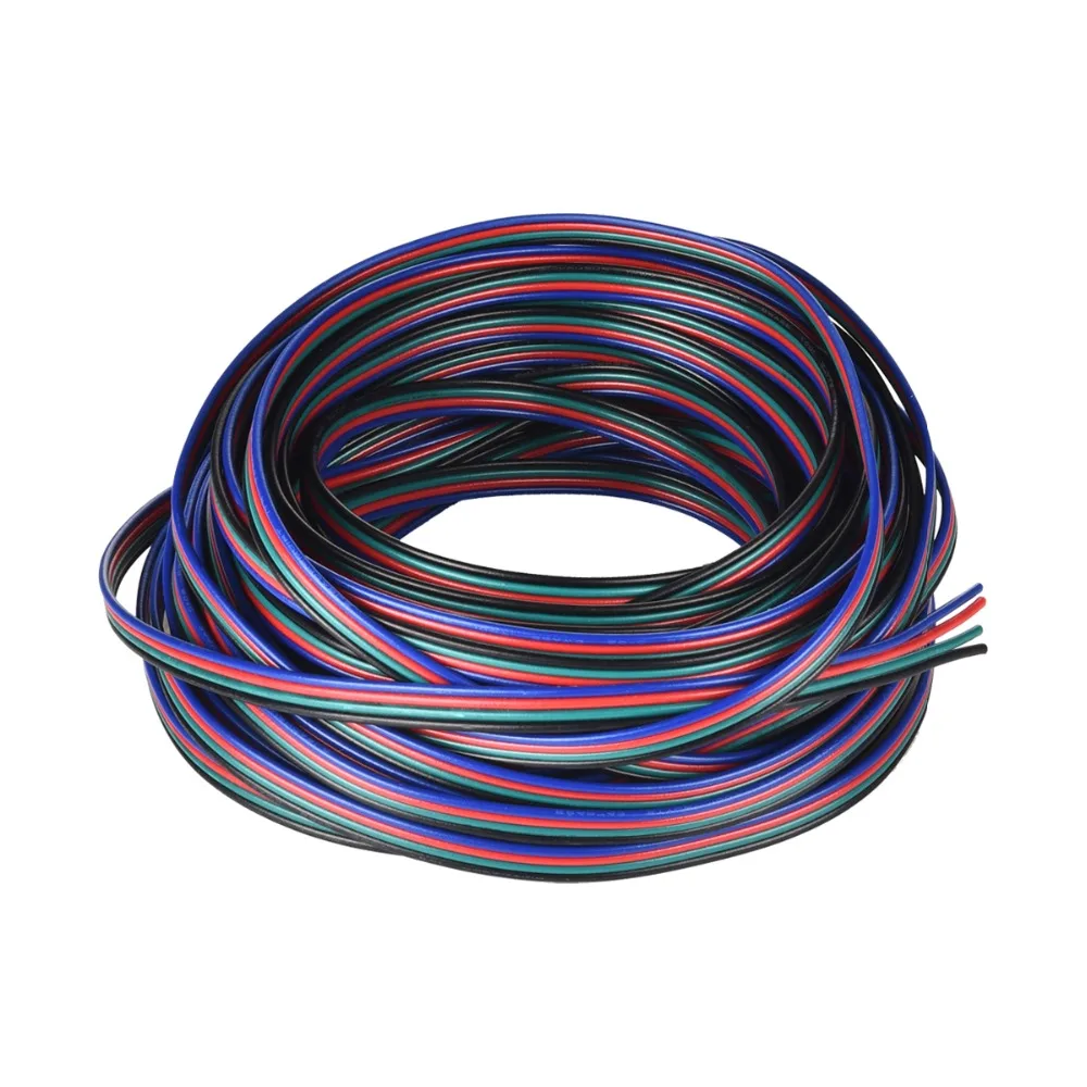 Rgb Led Wire 4pin 22 Awg Pvc Extension Rgb+black Wire Cable Use For ...