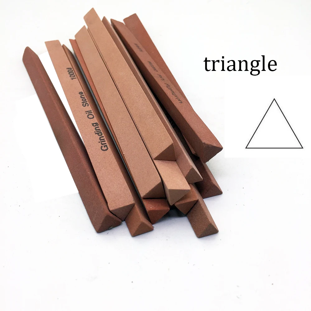 120#-1200# Triangle Oil Stone Strip Red Corundum Knife Whetstone 150 ...
