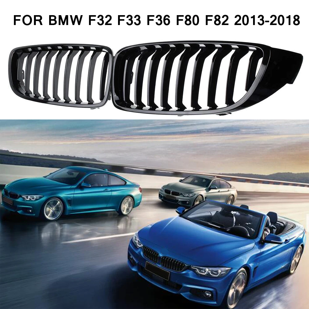 Black Front Kidney Grille Slat M4 Style Grill for BMW F32 F33 F36 F80 ...